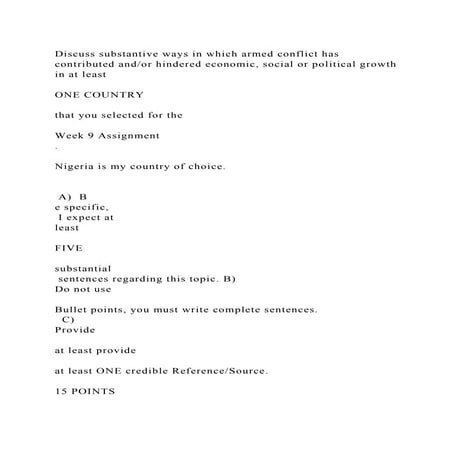 Discuss substantive ways in which armed conflict has contributed and.docx