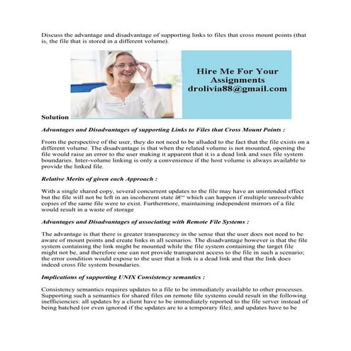 Discuss the advantage and disadvantage of supporting links to files th.docx