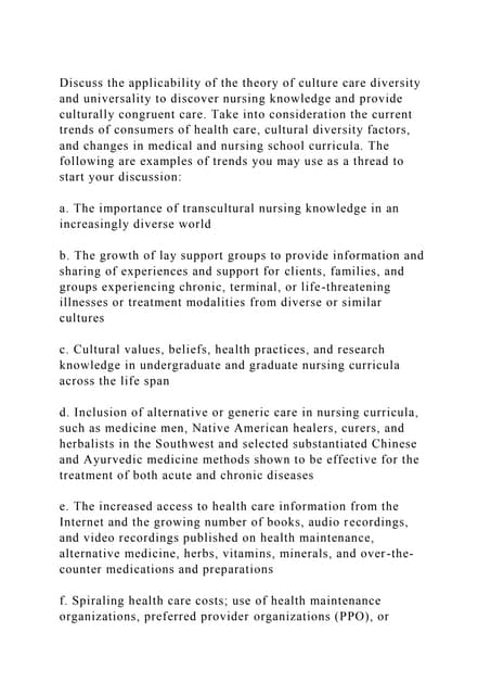 Madeleine Leininger Transcultural Nursing TheoryAssignment.docx