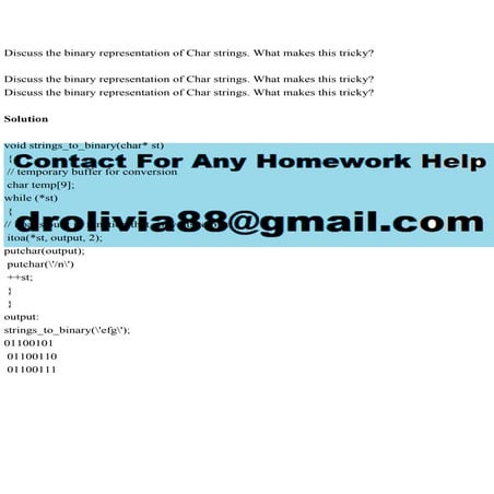 Discuss the binary representation of Char strings. What makes th.pdf