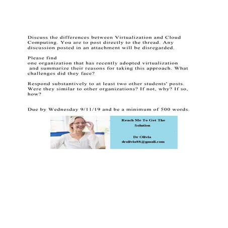 Discuss The Differences Between Virtualization And Cloud Computidocx