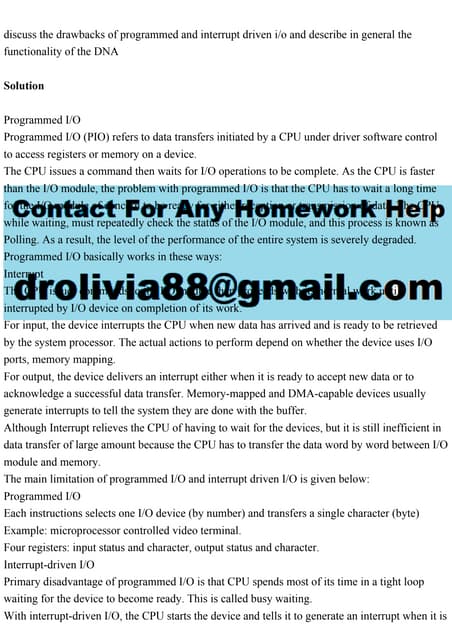 Discuss The Drawbacks Of Programmed And Interrupt Driven Io And Des Pdf