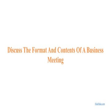 Business meetings | PPT