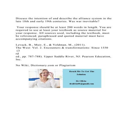 Discuss the intention of and describe the alliance system in the l.docx