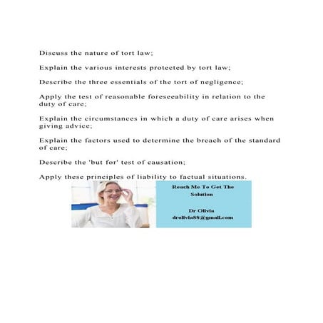 Discuss the nature of tort law;Explain the various interests.docx