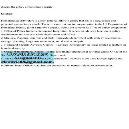 discuss the policy of homeland securitySolutionHomeland securi.pdf