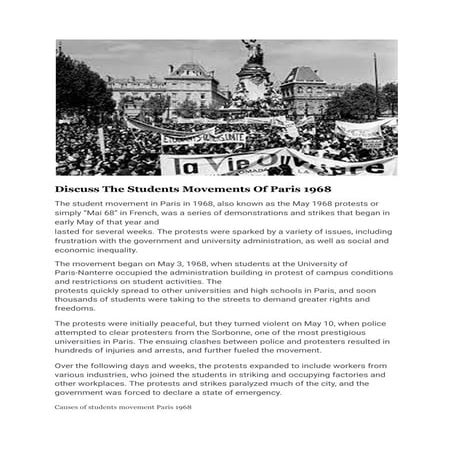 Discuss The Students Movements Of Paris 1968.pdf