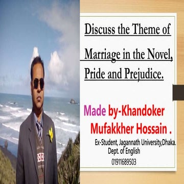 Discuss the theme of marriage in the novel, pride and prejudice2. | PPT