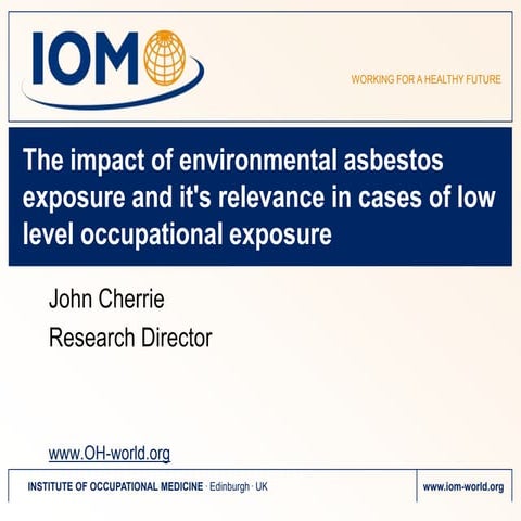 Low level exposure to asbestos and risk | PPTX