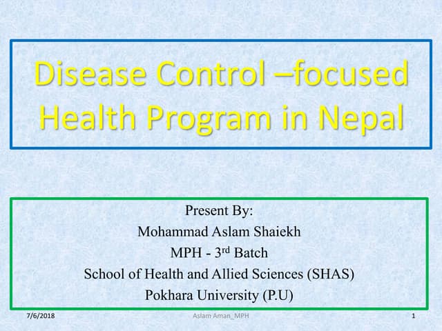 NATIONAL TUBERCULOSIS TB CONTROL PROGRAM | PPTX