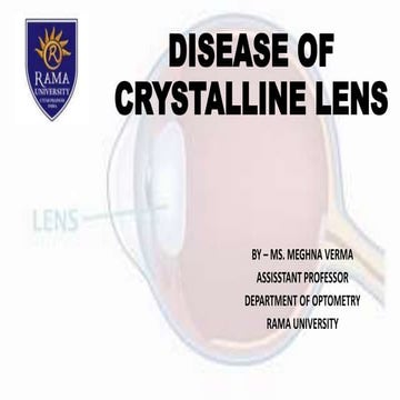 DISEASE OF CRYSTALLINE LENS, CATARACTpptx | PPT