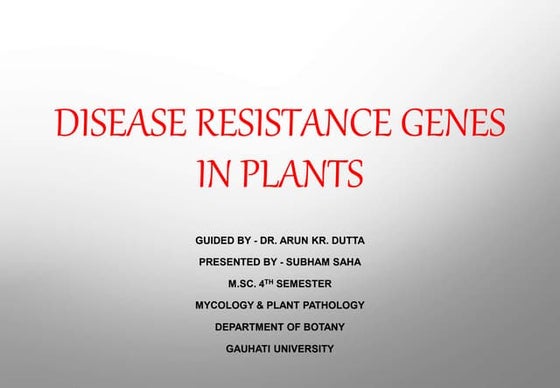 Disease resistance in plants | PPT