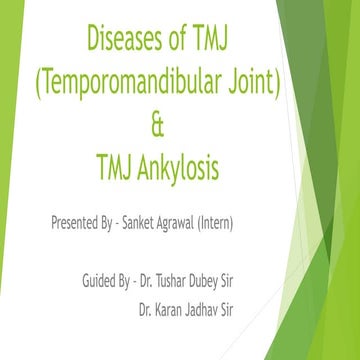 Classification of Diseases of TMJ and TMJ ankylosis in detail | PPTX