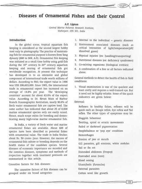 Fish health management in aquaculture | PDF