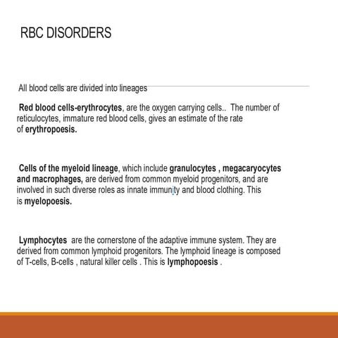 Diseases of Red Blood cells and diseases | PDF