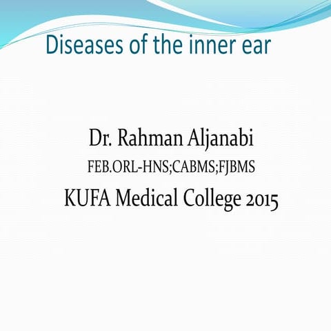 Diseases of the inner ear | PPTX