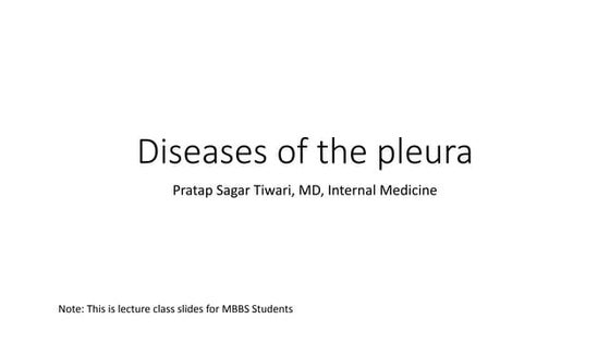 Pathophysiology of pleural effusion | PPT