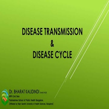 Disease transmission and cycle | PPTX