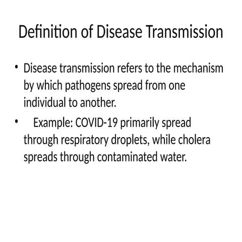 Comprehensive Overview of Disease Transmission and Epidemiology | PPTX