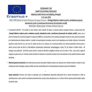 Diseminare curs portugalia erasmus + | PDF