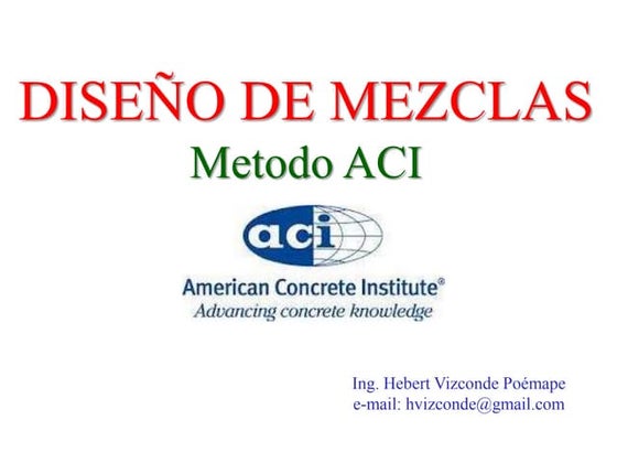 Tablas ACI - RNC para diseño de concreto | PDF