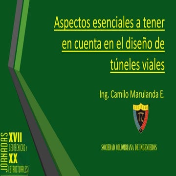 Diseno tuneles viales_camilo_marulanda | PPT