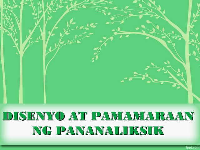 Disenyo ng Pananaliksik sa Pagbasa at Pagsusuri | PPTX