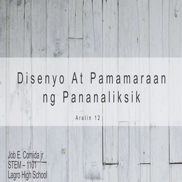 Disenyo ng Pananaliksik | PPTX