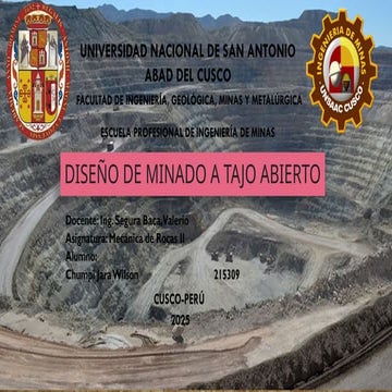 DISEÑO y PLANEAMIENTO DE MINADO A RAJO ABIERTO .pptx