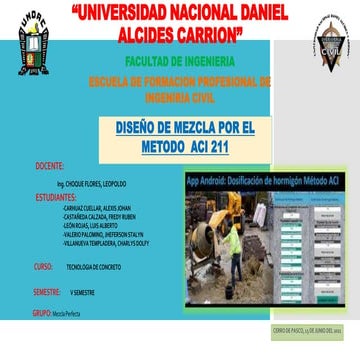 Tablas ACI - RNC para diseño de concreto | PDF