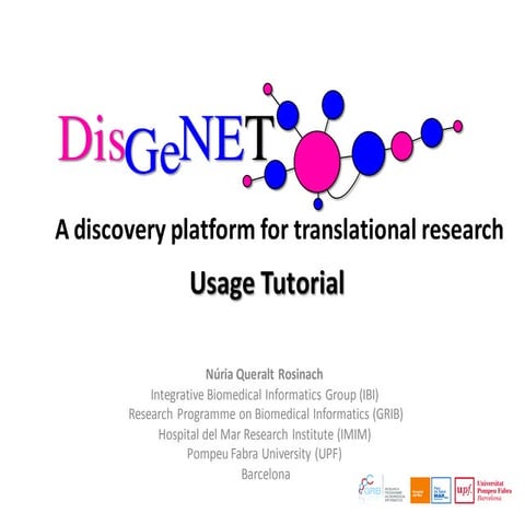 DisGeNET Tutorial SWAT4LS 2015-12-07 | PDF