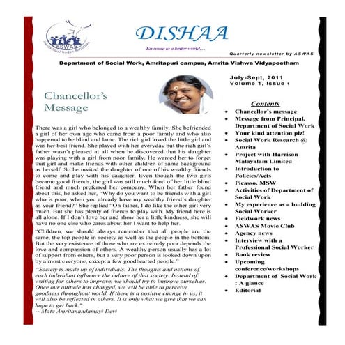 DISHAA..enroute to a better world | PDF