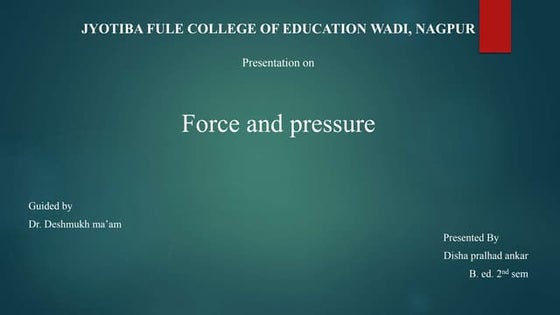 Pressure | PPT | Physics | Science