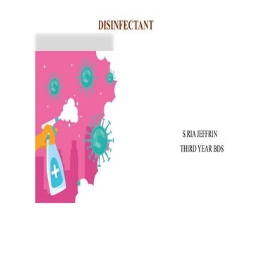DISINFECTANTS ( chemical Disinfectants.) | PPTX