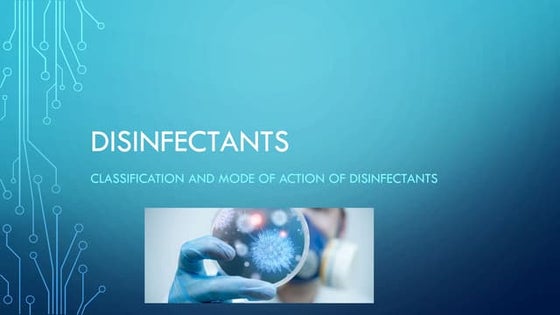 Classification and mode of action of disinfectants PHARMACEUTICAL ...