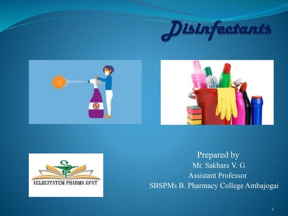 Classification and mode of action of disinfectants PHARMACEUTICAL ...