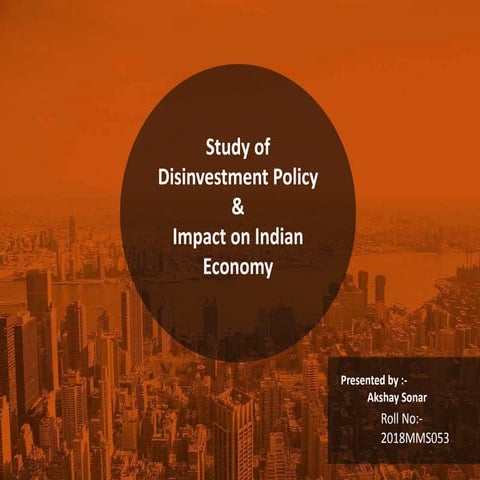 Disinvestment policy in India | PPTX