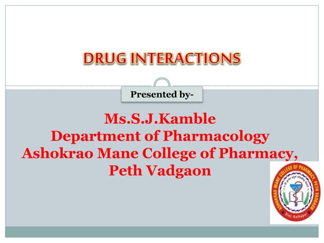 Drug interactions their types, examples and role | PPT