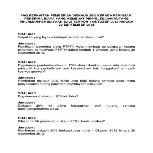Diskaun 20% PTPTN | PDF