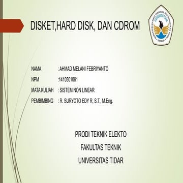 Disket,hard disk, dan cdrom | PPTX