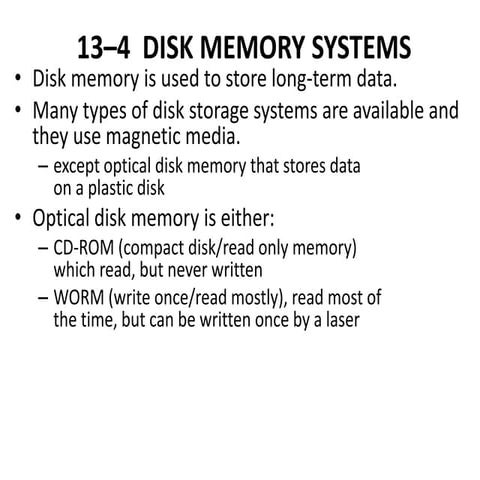 Disk memory systems | PPT