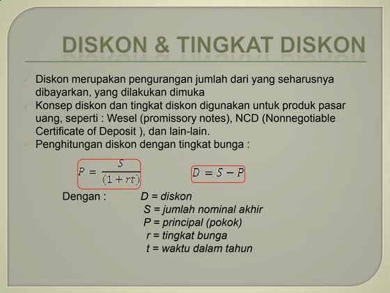 Bunga Sederhana dan Tingkat Diskon (Matematika Keuangan) | PDF