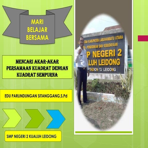 DISKRIMINAN PERSAMAAN KUADRAT UNTUK MATEMATIKA KELAS 9 | PPTX