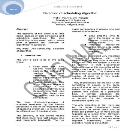 Disk scheduling | PDF