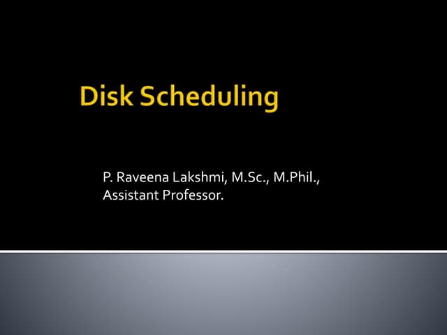 Disk Scheduling Ppt