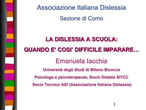 La dislessia | PPT