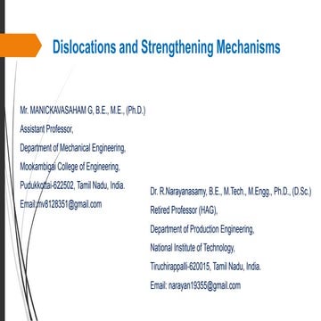 Dislocations and Strengthening Mechanisms.pptx | Chemistry | Science