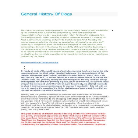 dogs history | PDF