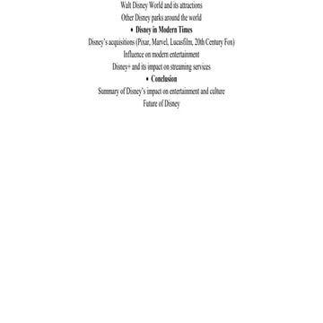 Overview of Walt Disney and his legacy • Brief history of the Disney ...