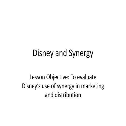 Synergy in the Film Industry | PPT